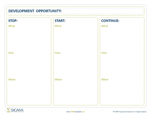 Development Opportunity Worksheet | SIGMA Assessment Systems