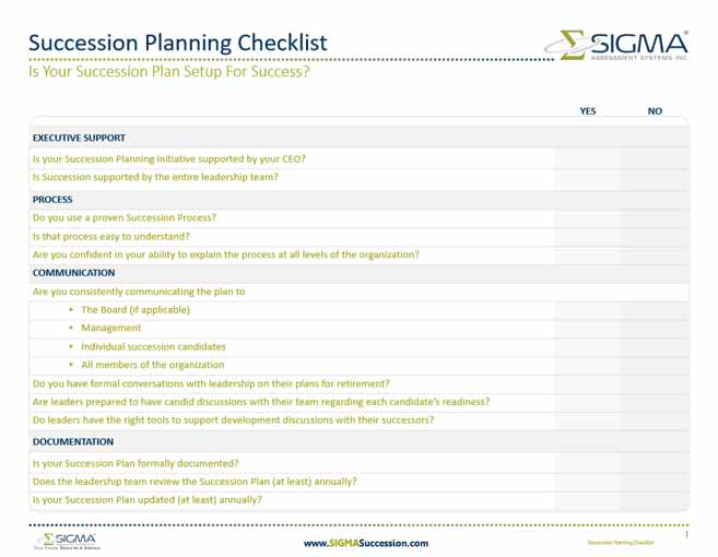 Succession Planning Tools & Templates | SIGMA Assessment Systems
