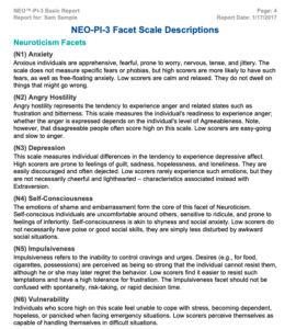 NEO-PI-3 Business Sample Report | SIGMA Assessment Systems